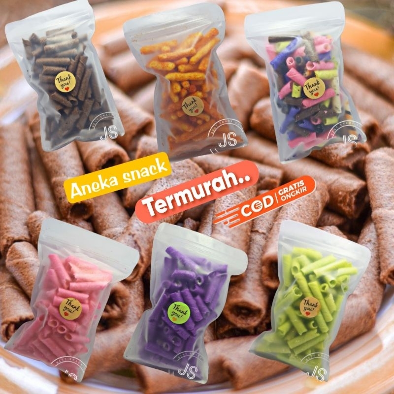 Jual snack renyah astor mini varian/wafer roll varian/100gr/termurah ...