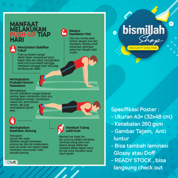 Jual Poster kesehatan manfaat PUSH UP setiap hari | Shopee Indonesia