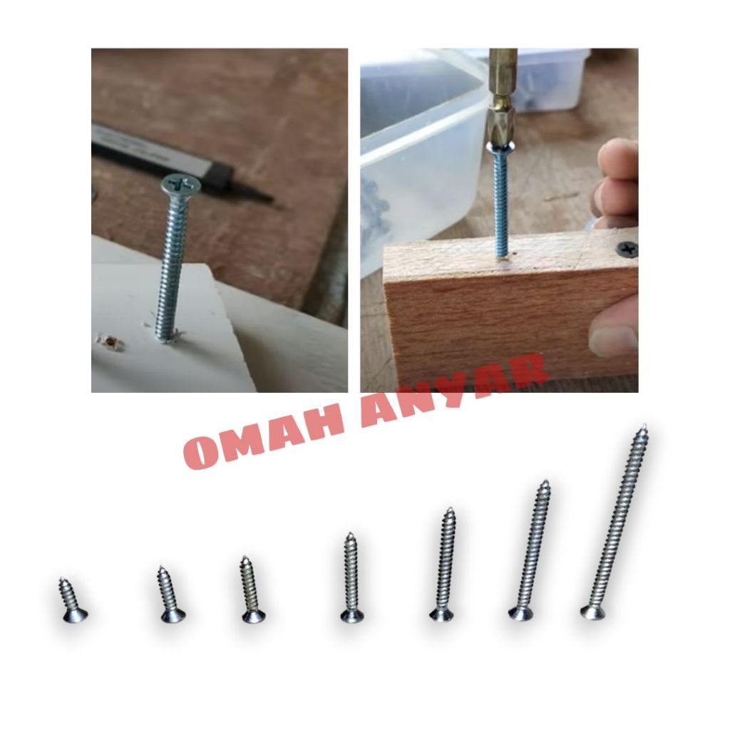 Jual Skrup Sekrup Tapping Baut Mur Screw JF Kayu Mebel Olimpik 1 ...