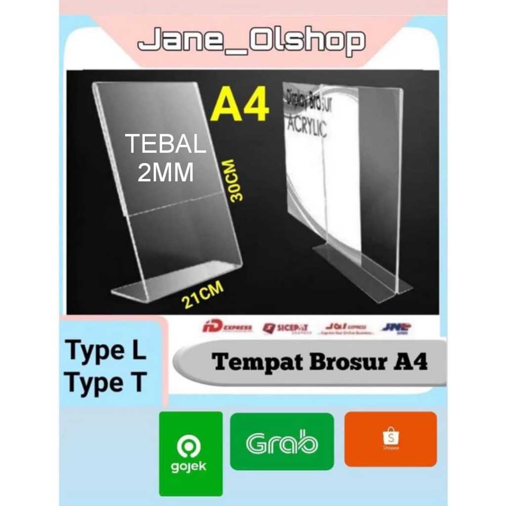Jual Tempat brosur Akrilik A4-A5-A6 / Tent card Akrilik / Tent holder ...