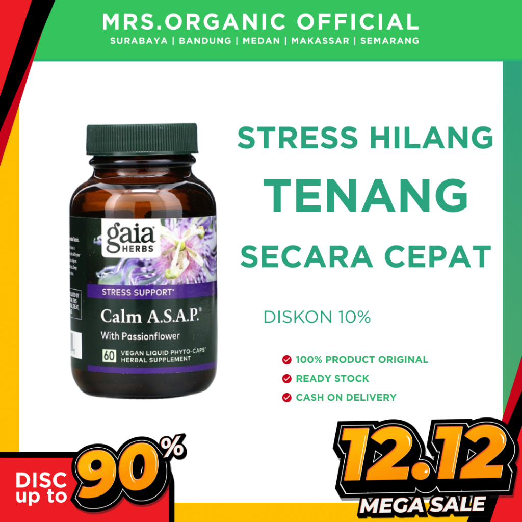 Jual Vitamin Herbal Penenang Ketenangan CALM ASAP Gaia Herbs | Shopee ...