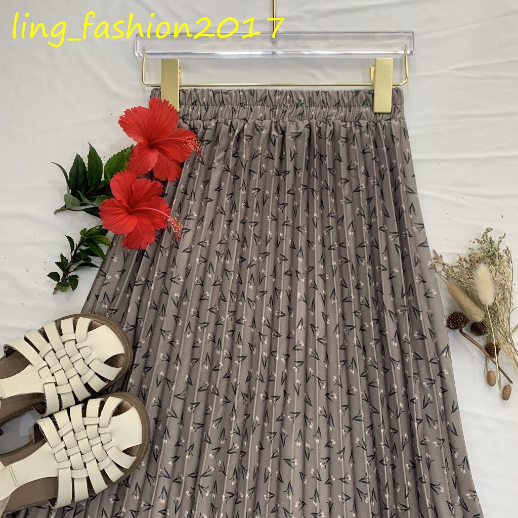 Jual ROK PLISKET WANITA KOREAN STYLE/ROK PLISKET PAYUNG MOTIF BUNGA ...