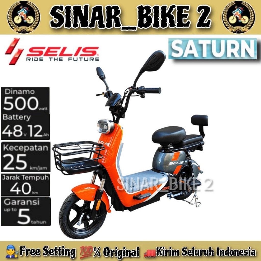 Jual Sepeda Listrik SELIS SATURN 500 Watt Electric E Bike 48V/12 Ah ...