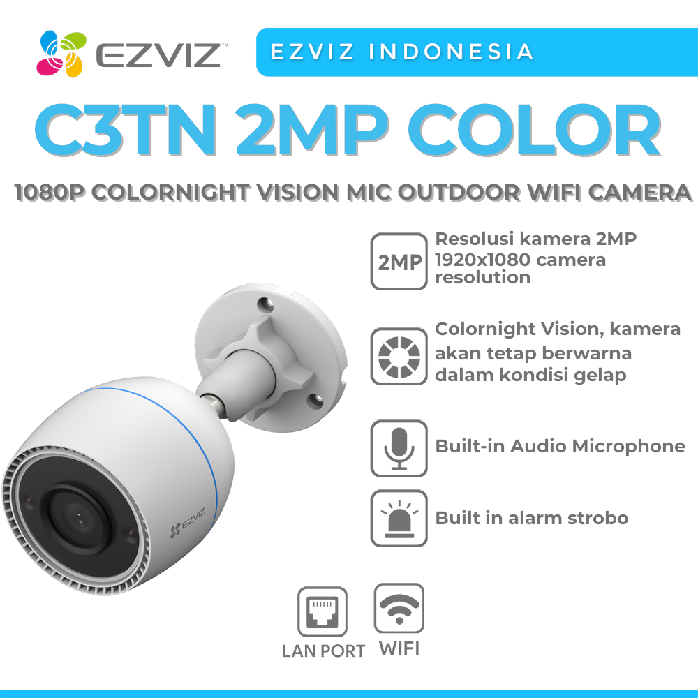 Jual camera Ezviz C3TN 2MP Wireless Ipcam with AI cctv 2 mp wireles C3 ...