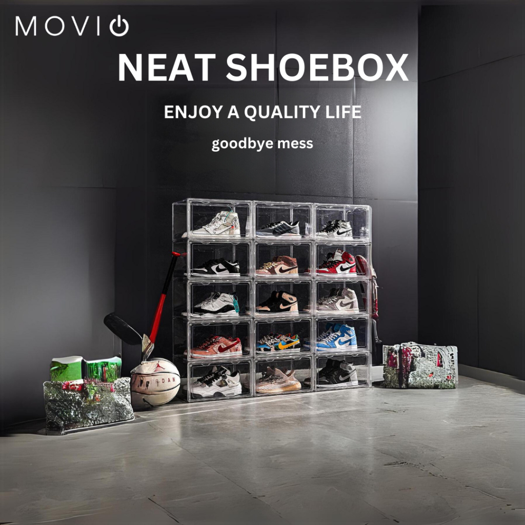 Jual Kotak Sepatu Akrilik Premium Transparan/Storage Box - Sneakers Box ...
