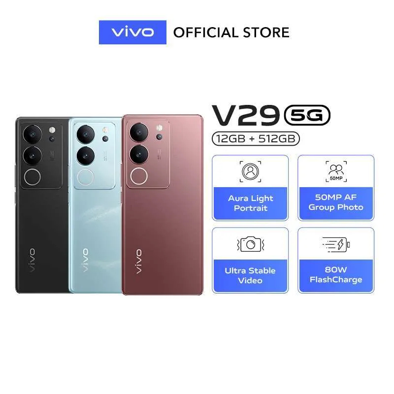 Jual vivo V29 5G [ RAM 12GB ROM 512GB ] 50MP OIS Ultra-Sensing Camera ...
