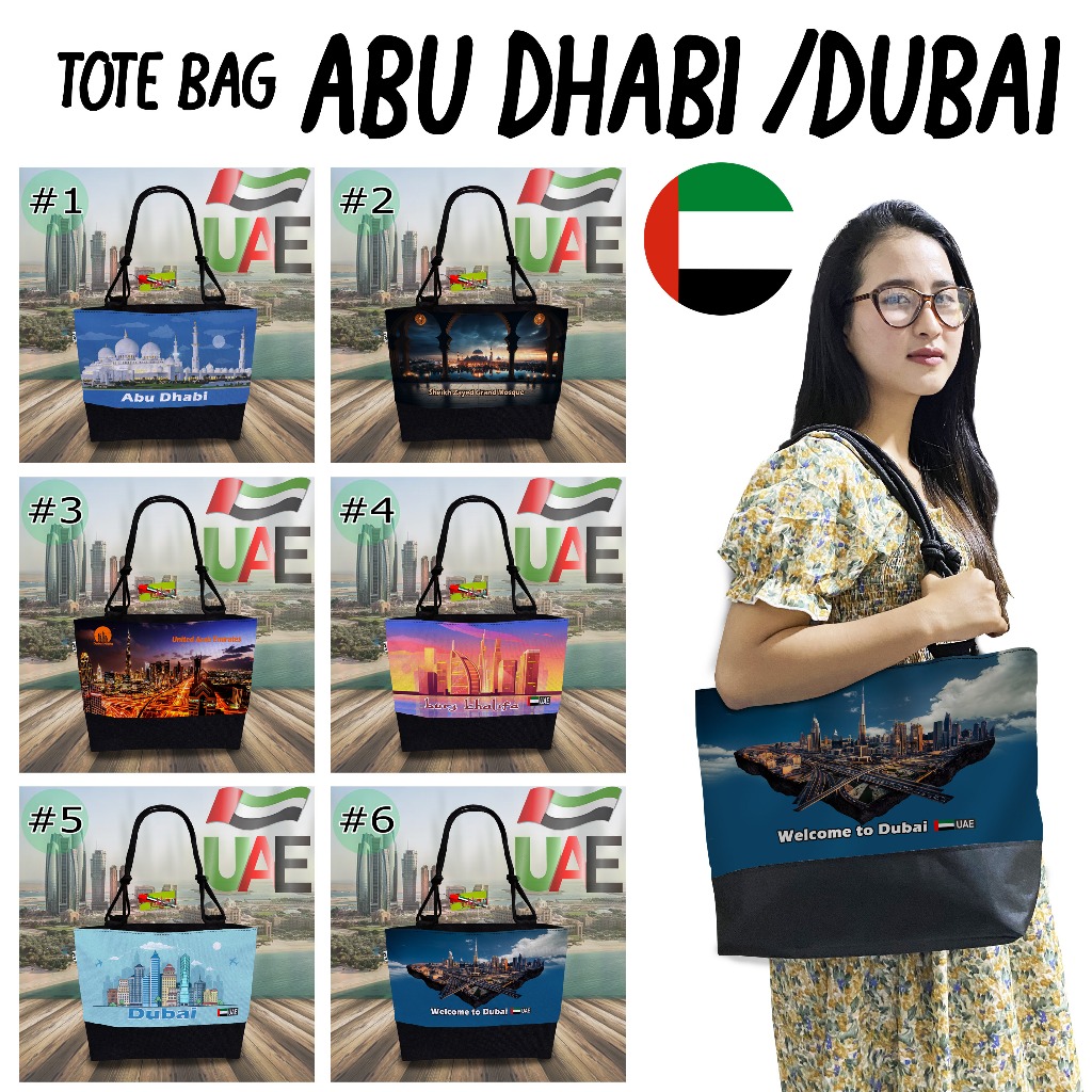 Jual TAS Tote bag ABU DHABI/DUBAI, oleh oleh DUBAI | Shopee Indonesia