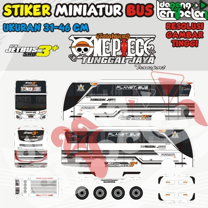Jual Stiker Miniatur Bus onepiece gantinya kids panda jb3 | Shopee ...