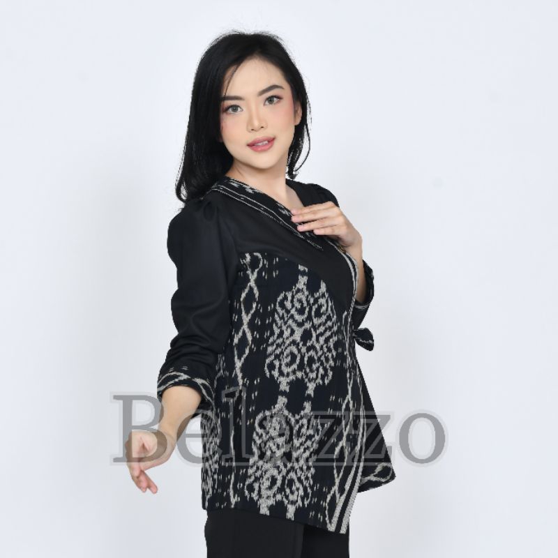 Jual Baju Atasan Blouse Batik Tenun Wanita Modern - Kemeja Kerja Batik Tenun Etnik Troso Jepara ...