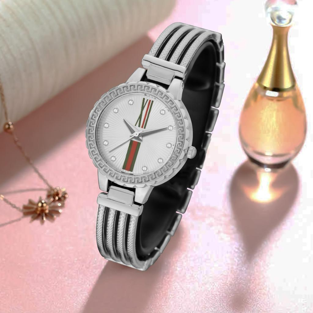 Jual Jam Tangan Wanita Elegan Mewah Casual Analog Diameter bulat Strap ...