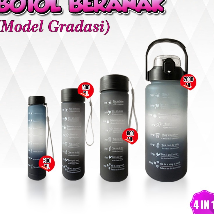 Jual Kode ULF020 (SS) Botol Viral 4in1 Beranak 4 Gradasi 3 Warna 2000mL+900ml+500ml+300ml Free ...