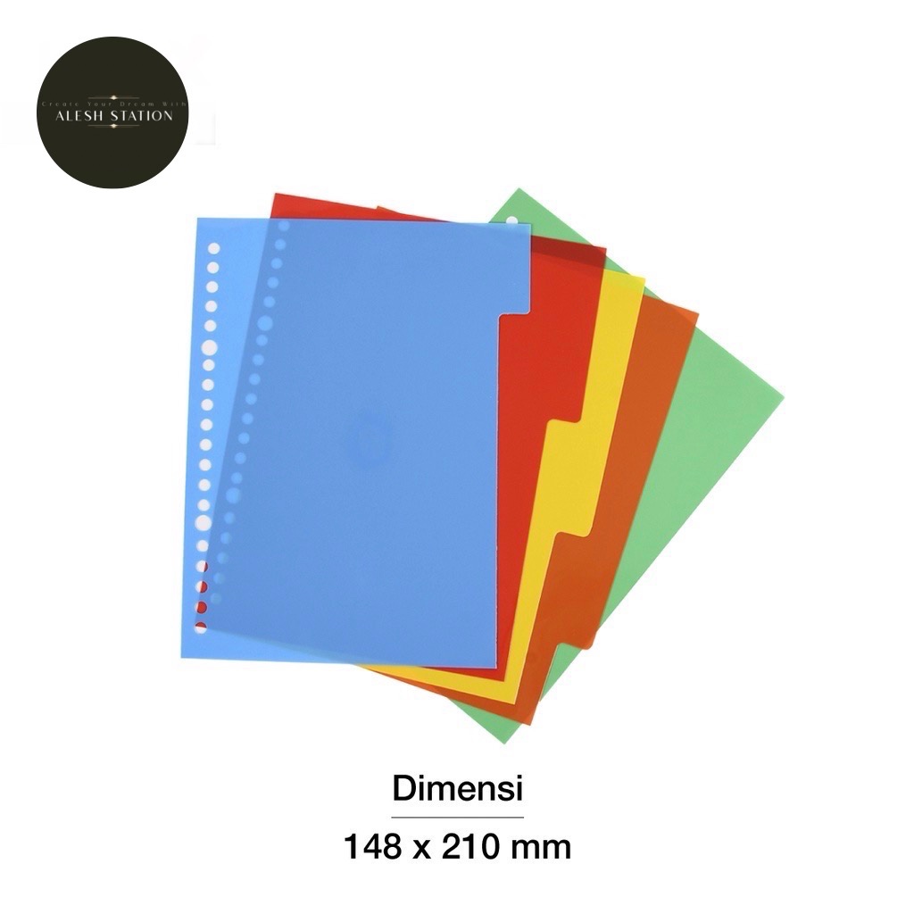 Jual Pembatas Binder 5 Warna / Index Divider A5 Inter X 5 Tab / Kertas ...