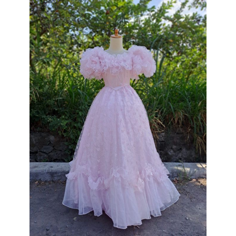 Jual dress umpak / gaun noni belanda pink / dress vintage belanda ...