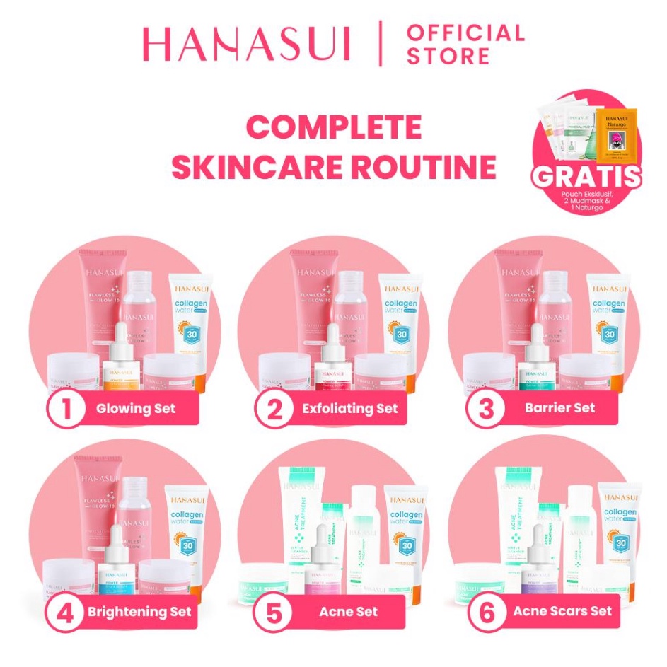 Jual TIPE TKU667 7in1 Hanasui Bundling Skincare Set Flawless Glow 10 ...