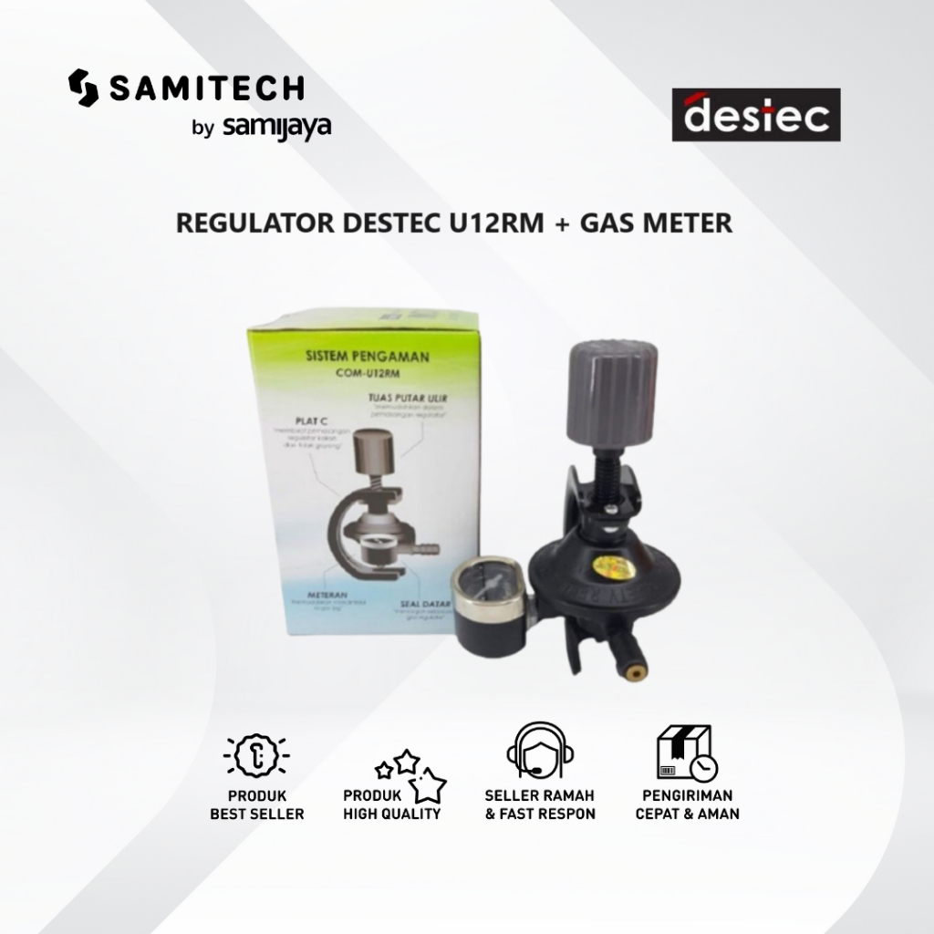 Jual REGULATOR DESTEC COM U12RM + GAS METER TEKANAN RENDAH | Shopee ...