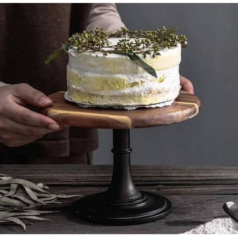 Jual Cake Stand Meja Pajang Cake Kue, Kayu Tinggi | Shopee Indonesia