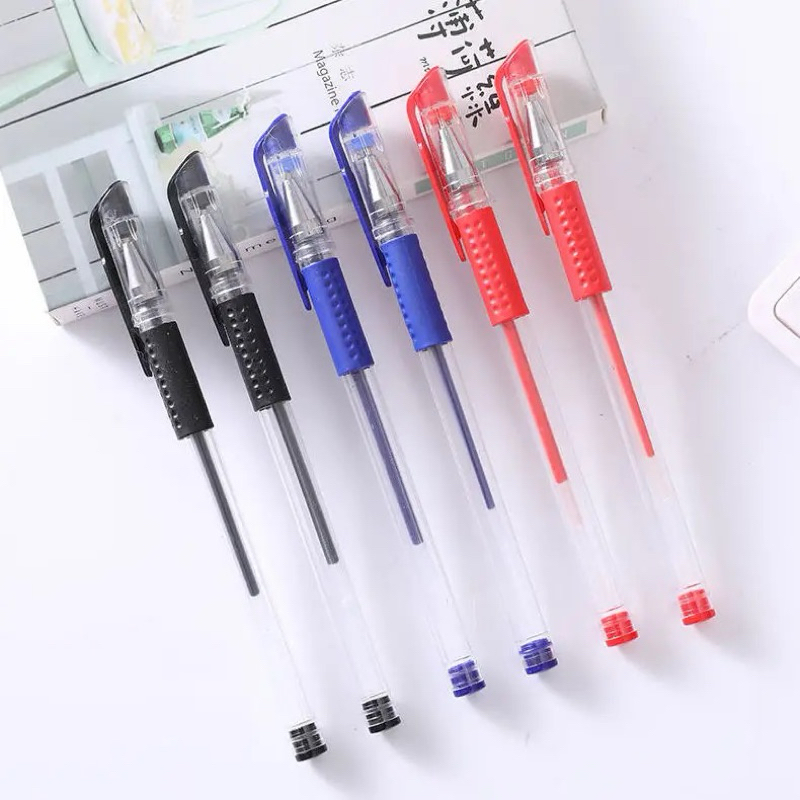 Jual Pulpen Gel 0.5mm / Pen Gel Hitam Biru Merah / Alat Tulis Sekolah ...