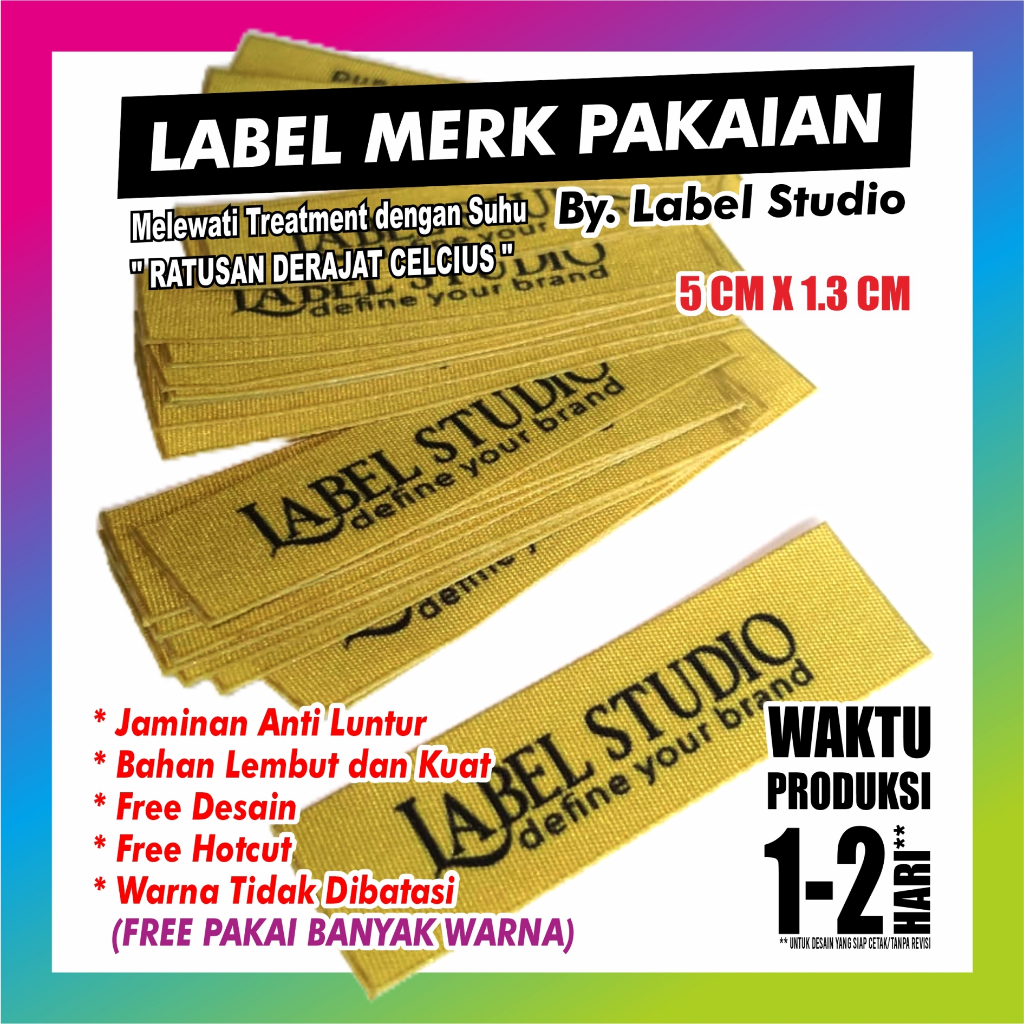 Jual ( TERMURAH ) Label Baju | 5 CM X 1,3 CM | Label Hijab | Label ...