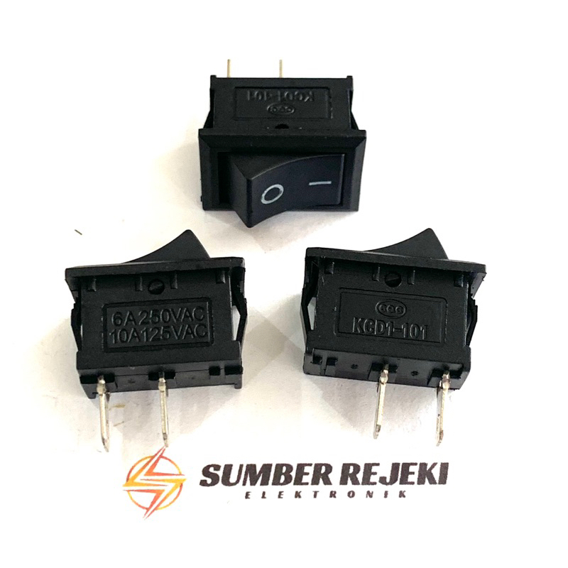Jual Switch On Off Saklar Rocker Hitam 2 Kaki 10A 125VAC Kualitas Bagus ...