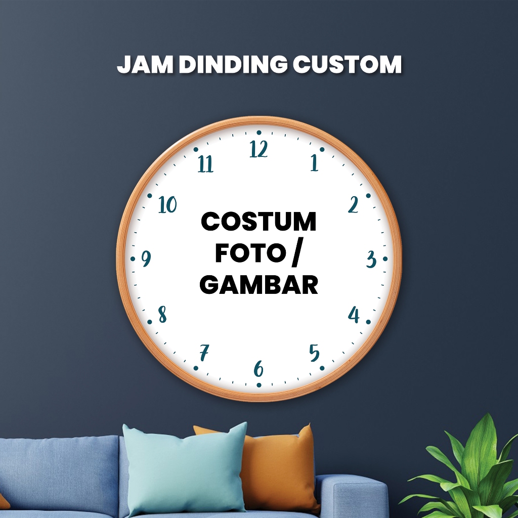 Jual QUMA Jam Dinding Custom Aesthetic Jam Dinding Kayu Sweep Movement ...