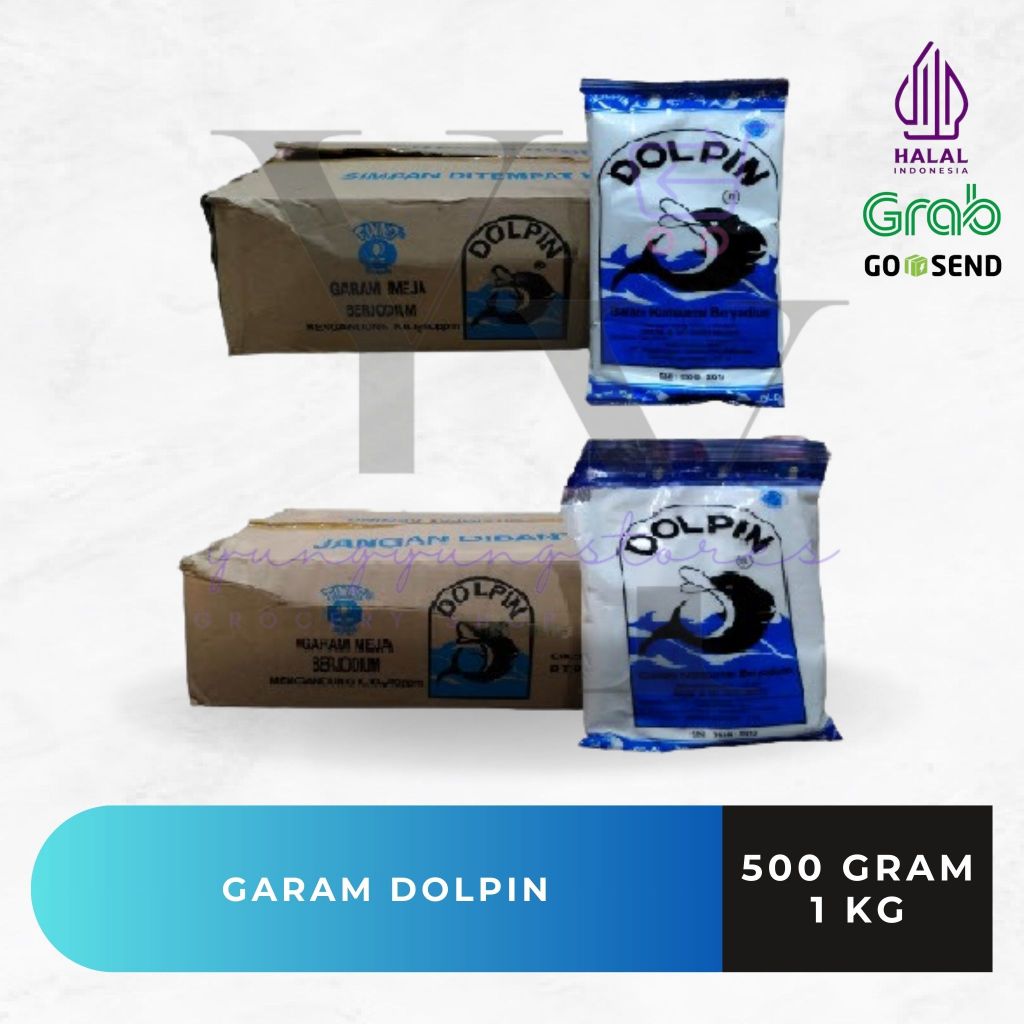 Jual 1 Dus Isi 12 / 24 Bungkus Garam Dolpin 500 Gram dan 1 Kg | Shopee ...