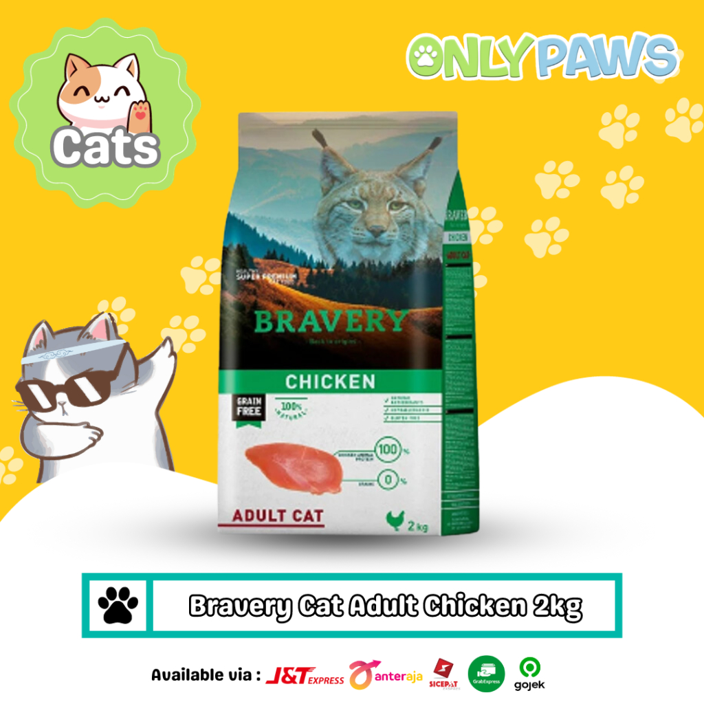 Jual Bravery Cat Adult - Chicken / Salmon / Herring - 2kg | Shopee ...