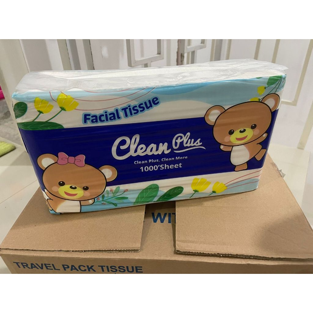 Jual CLEANPLUS - Facial tissue Wajah 1000 sheet (2 ply) | Shopee Indonesia