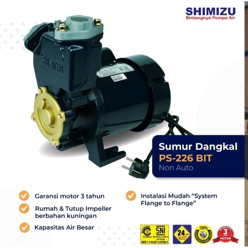 Jual Shimizu PS-226 BIT Pompa Air Non Automatic Garansi Resmi Original ...