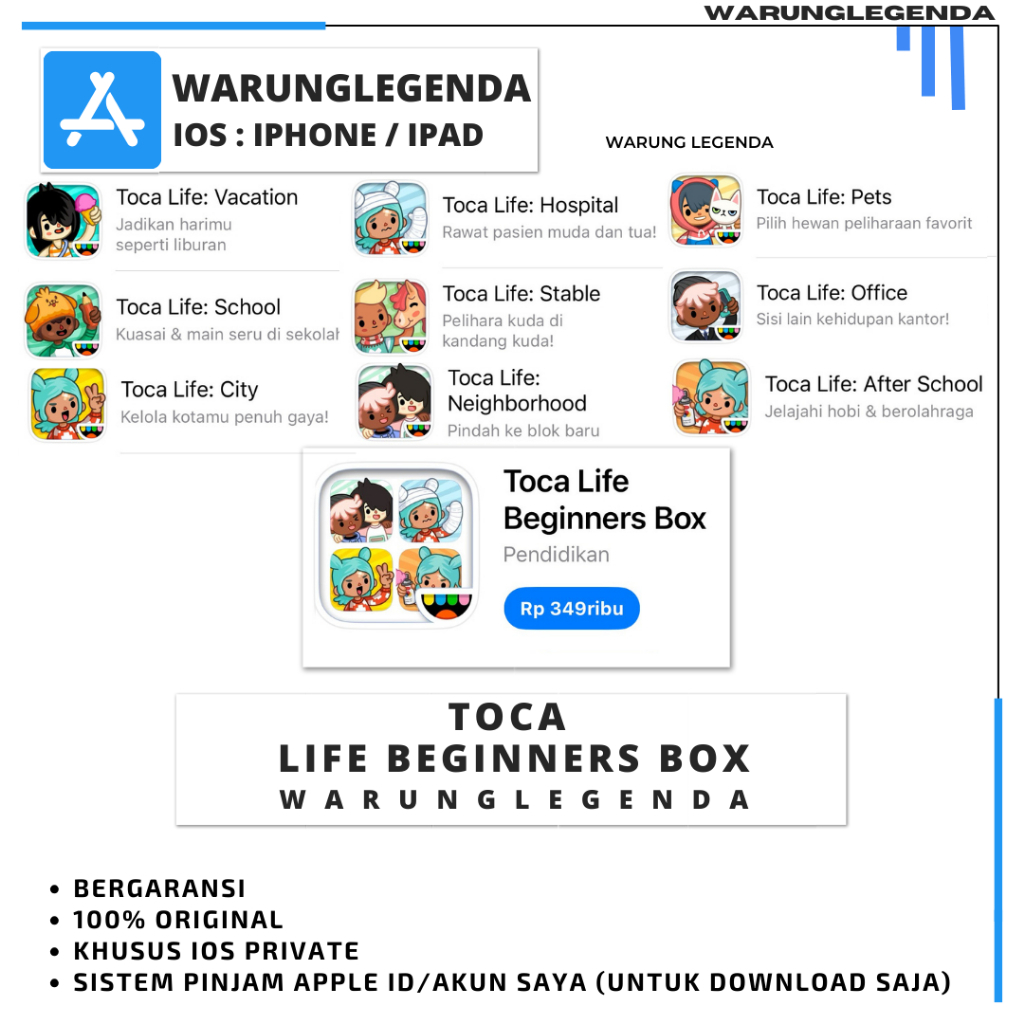 Jual TOCA GAME IOS | TOCA LIFE BEGINNERS BOX | TOCA LIFE VACATION ...