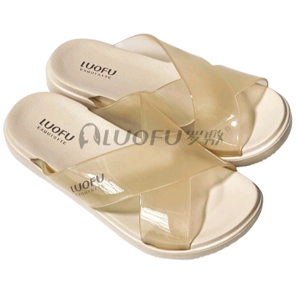 Jual LUOFU E7189T-6BW Sandal Jelly Karet Eva Wanita Kokop Silang ...
