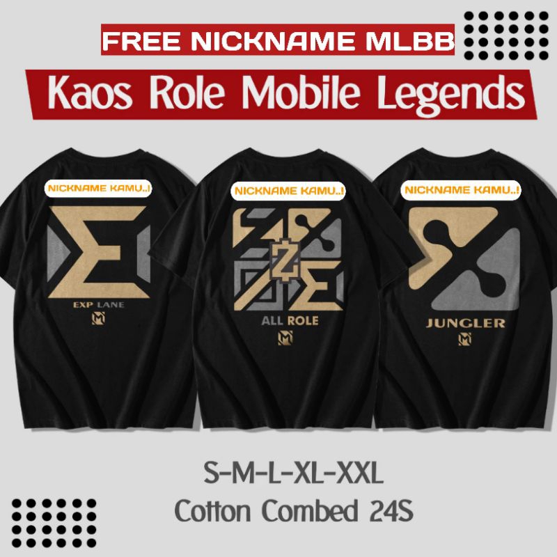 Jual Kaos T-shirt Mobile Legends Allrole Custom Nama Baju ML Distro ...