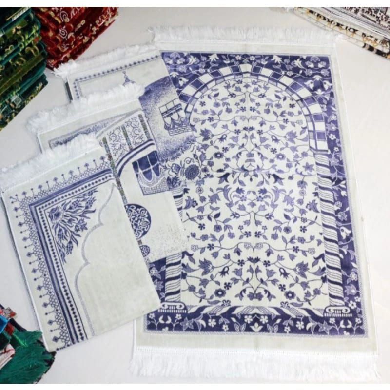 Jual SAJADAH TURKEY PUTIH SEMI KARPET SAJADAH RAUDOH TERBARU SAJADAH ...