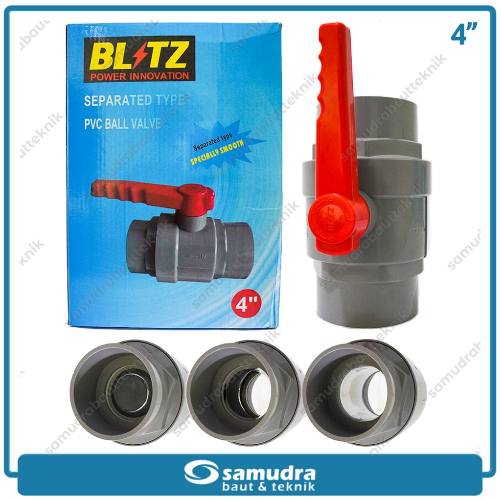 Jual Ball Valve PVC BLITZ 4" inch Stop Keran Air Pipa Plastik High Pressure | Shopee Indonesia