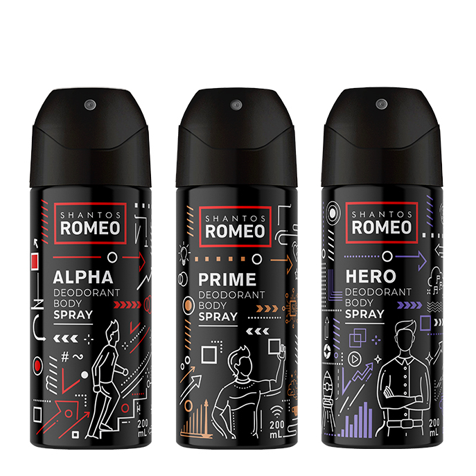 Jual Shantos Romeo Deodorant Body Spray 200 ml | Shopee Indonesia