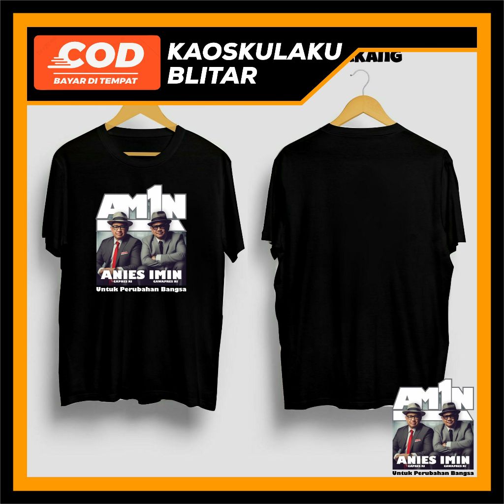 Jual TSHIRT AMIN 2024 ATAU KAOS DISTRO MOTIF ANIS DAN CAAK IMIN UNISEX ...