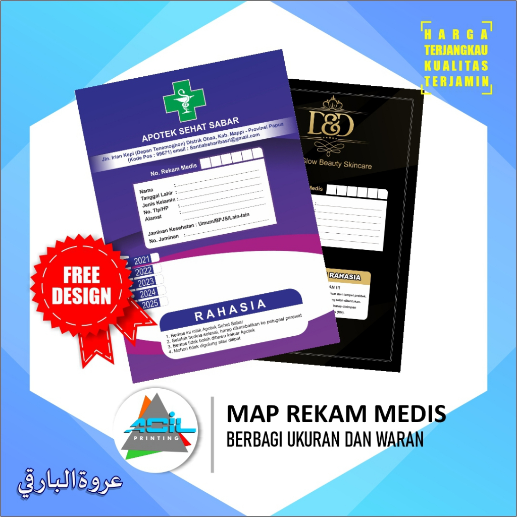 Jual Custom Map Rekam Medis RS Puskesmas, Klinik, Praktek, Dokter, Map ...