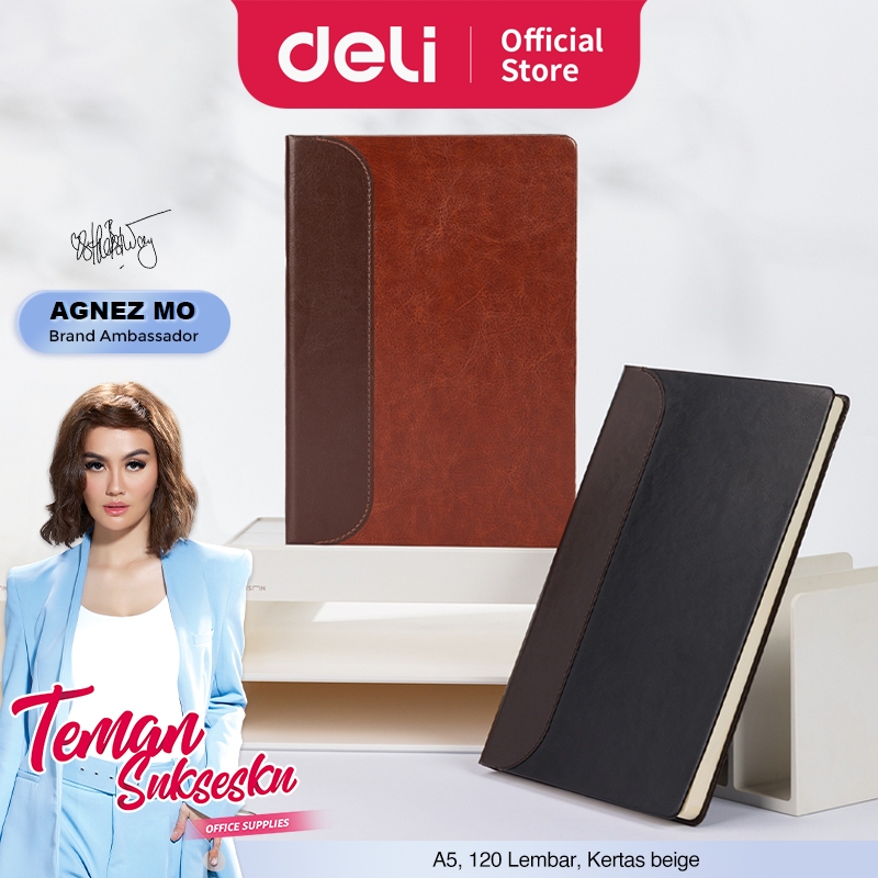 Jual Deli Buku Catatan Sampul Kulit Hard Cover / Leather Cover Notebook ...