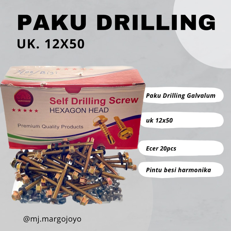 Jual [20PCS] Paku Drilling Galvalum / Self drilling Screw / paku baja ...