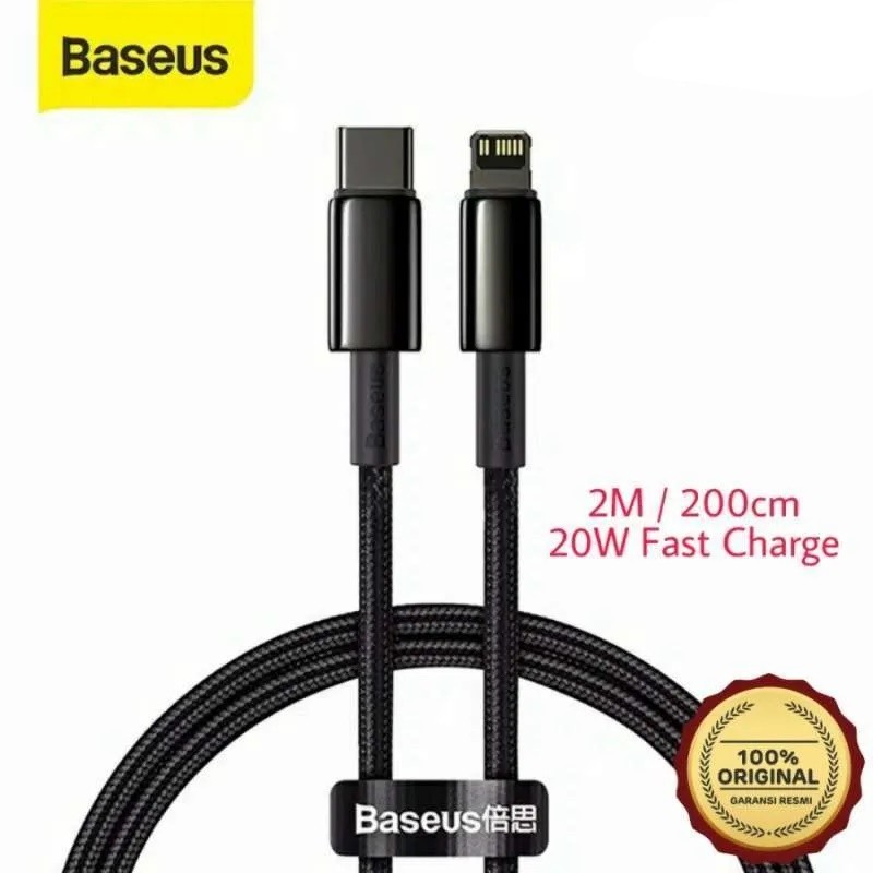 Jual Baseus Kabel Data Charger TYPE C to LIGHTNING iPhone 2M 20W PD | Shopee Indonesia