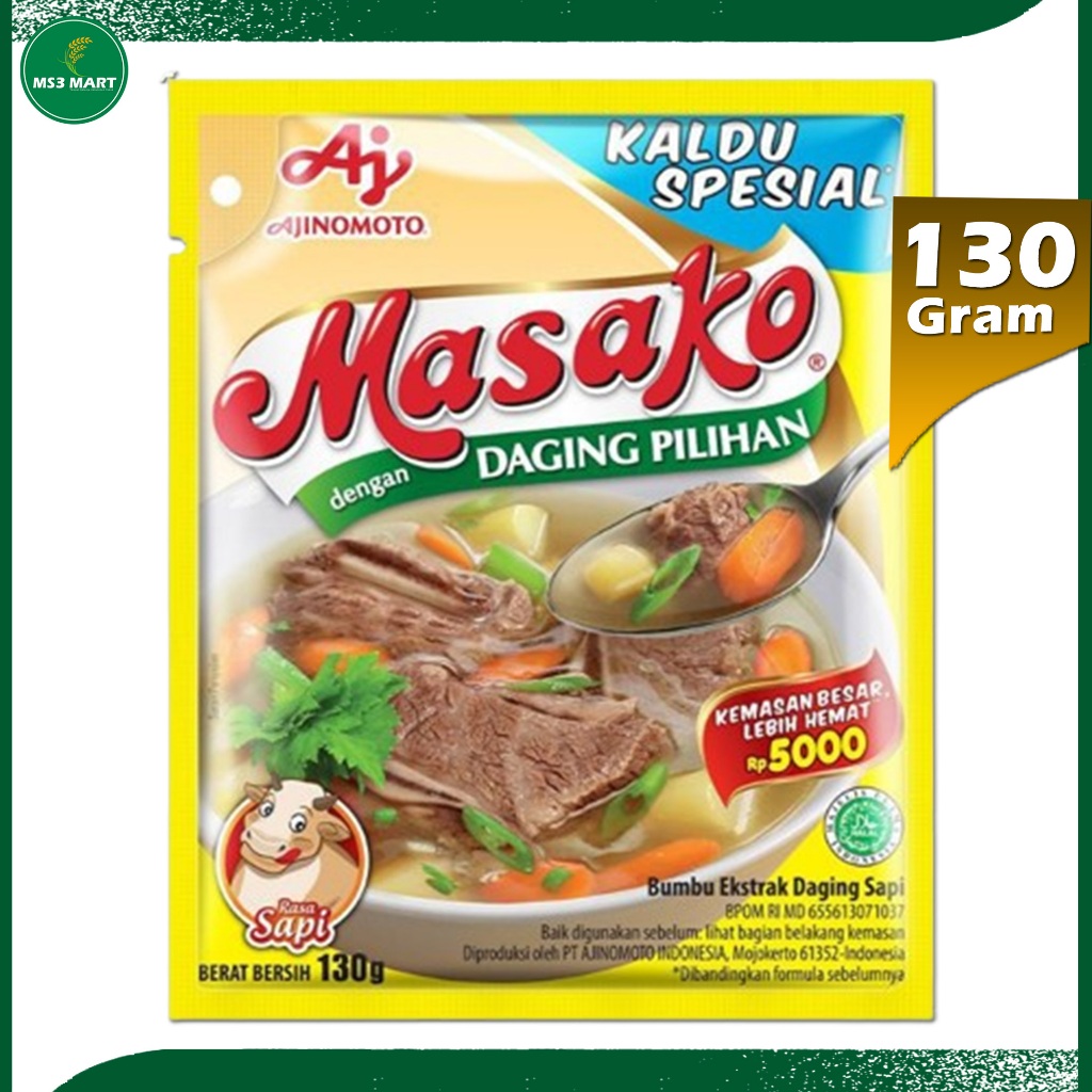 Jual MASAKO SAPI PENYEDAP RASA AJINOMOTO 130 GRAM - MS3 MART | Shopee ...