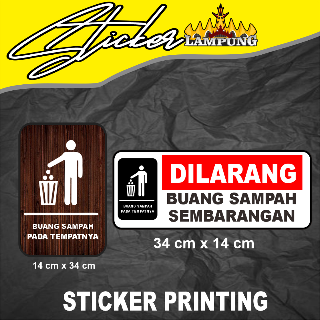 Jual STIKER BUANG SAMPAH PADA TEMPATNYA STIKER PRINTING STIKER ...