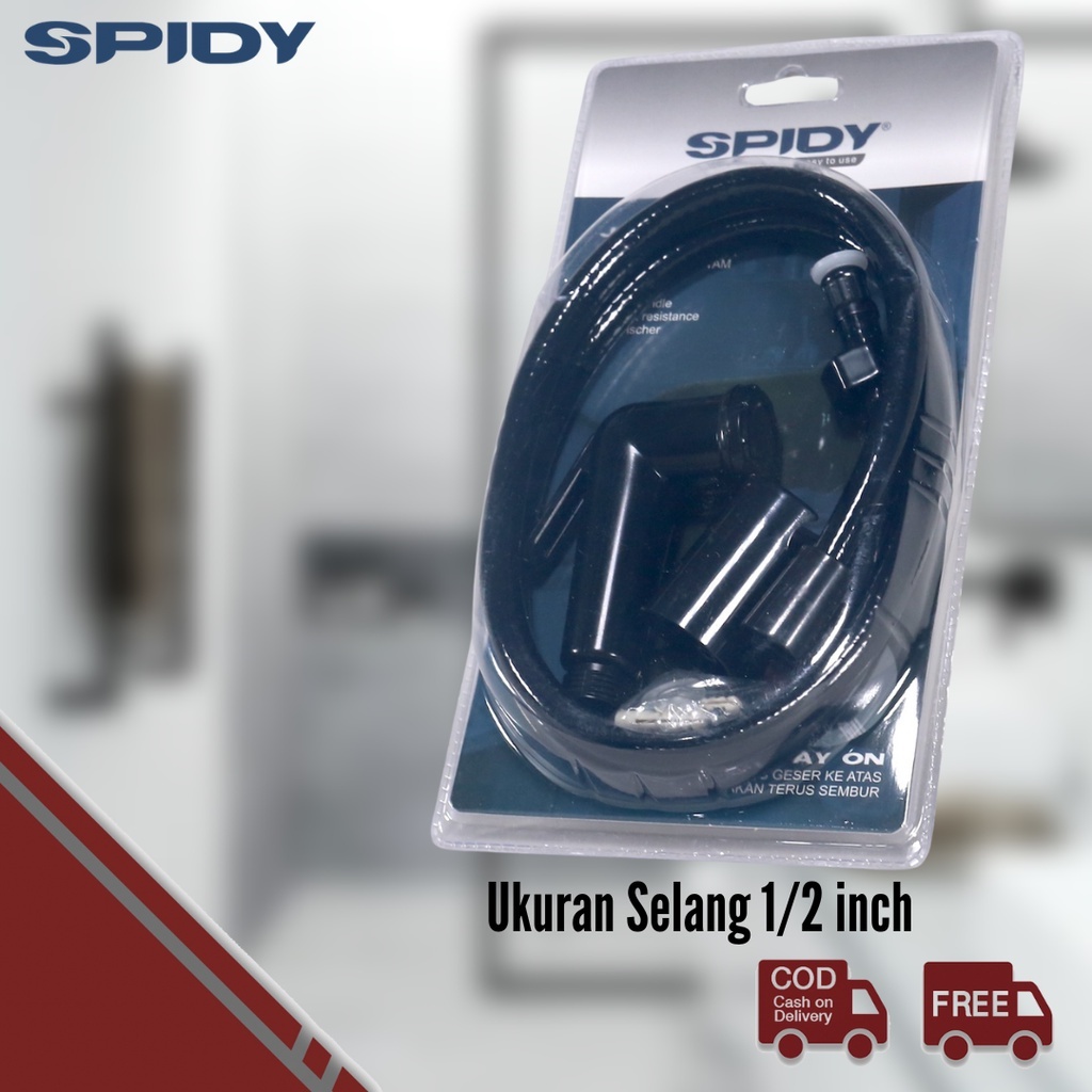 Jual (LIVE) Spidy Bidet Jet Shower Toilet Hitam Set Komplit Stay On ...