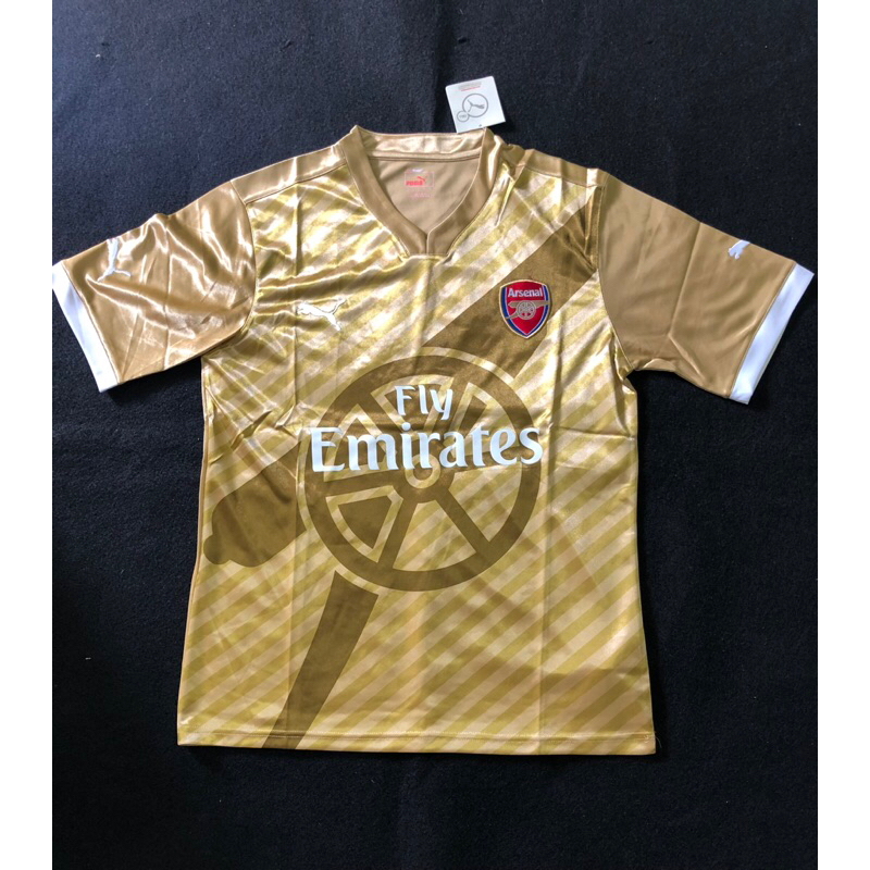 Jual Jersey Bola Retro Arsenal Gold Barang langka GO - BNWT - Polyster ...