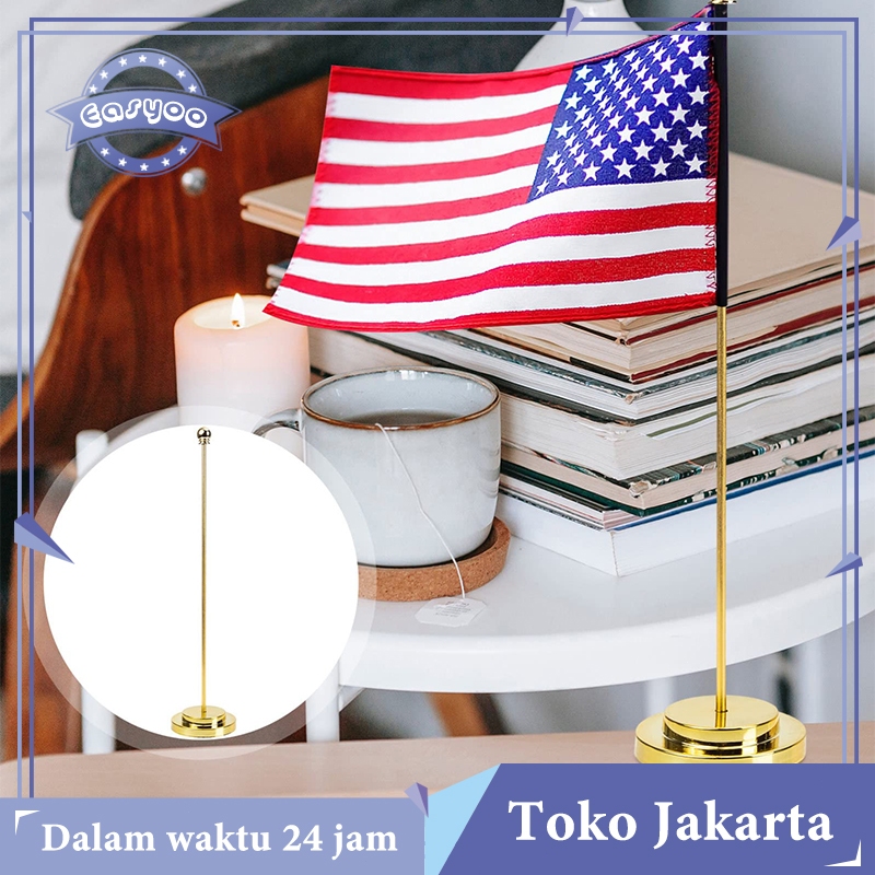 Jual Tiang Bendera Stenlis 30cm Stand Tiang Bendera Meja Flag Pole ...