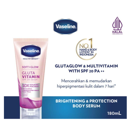 Jual VASELINE SOFT GLOW GLUTA VITAMIN SPF 20 BODY SERUM NIACINAMIDE ...
