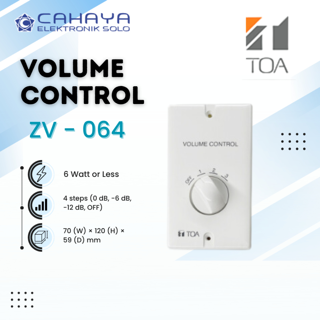 Jual Volume Control Toa ZV-064 6w ATAU ZV-303 30w Watt Audio Attenuator Speaker Dinding Wall ...