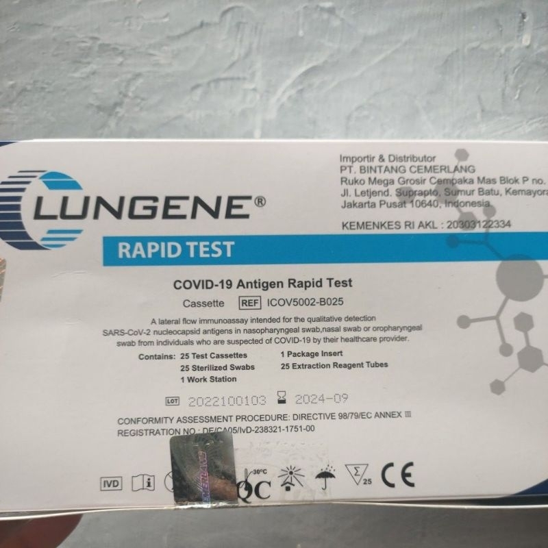 Jual antigen lungene kemenkes swab antigen original exp 2024 | Shopee ...