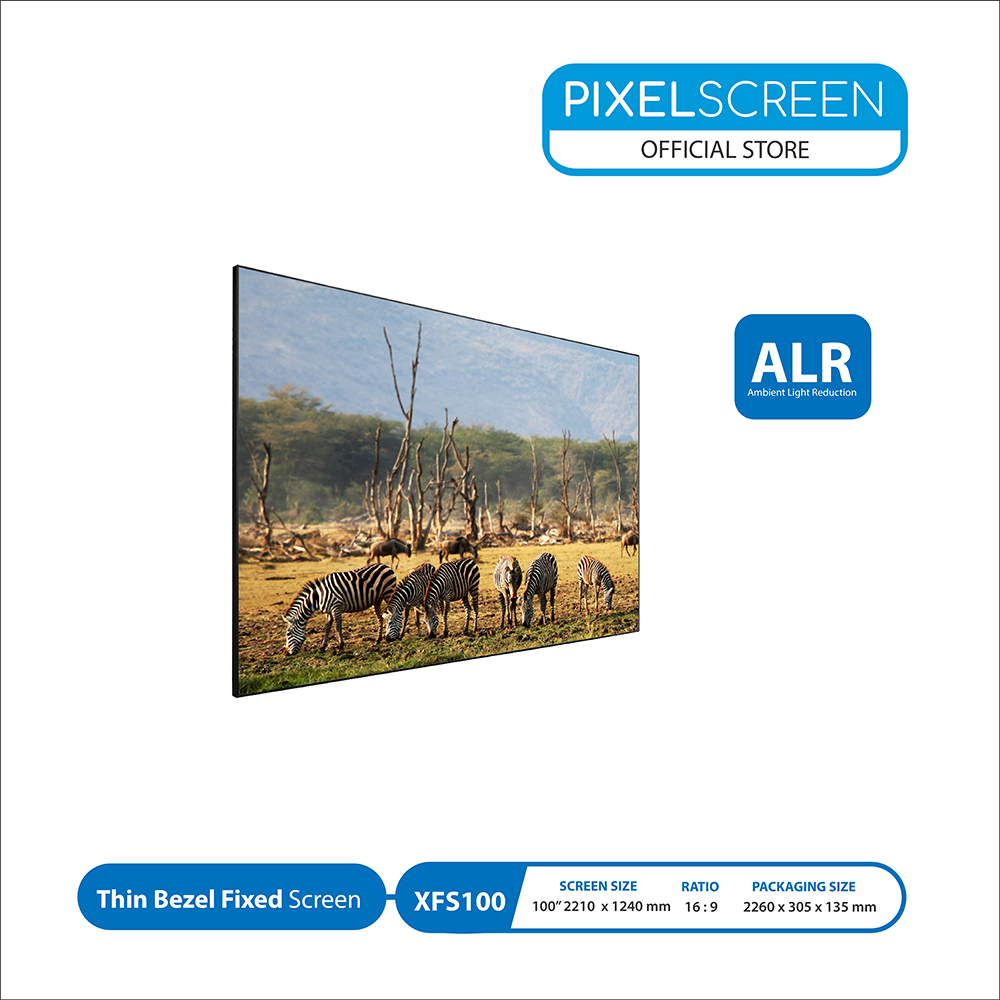 Jual PIXELSCREEN Bezel-less Fix Screen Projector 100 inch Home Theater ...