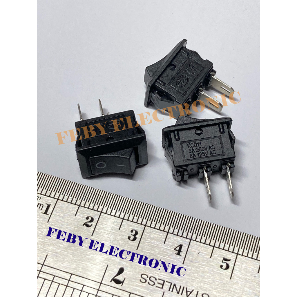 Jual Saklar 2 pin on off hitam mini power switch roker switch biasa ...