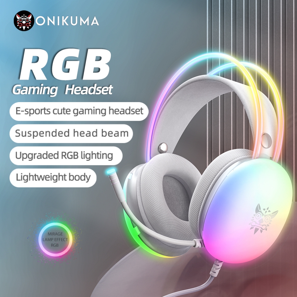 Jual Onikuma X25 RGB Headphone dengan Mic Headset Gaming Lucu dengan ...